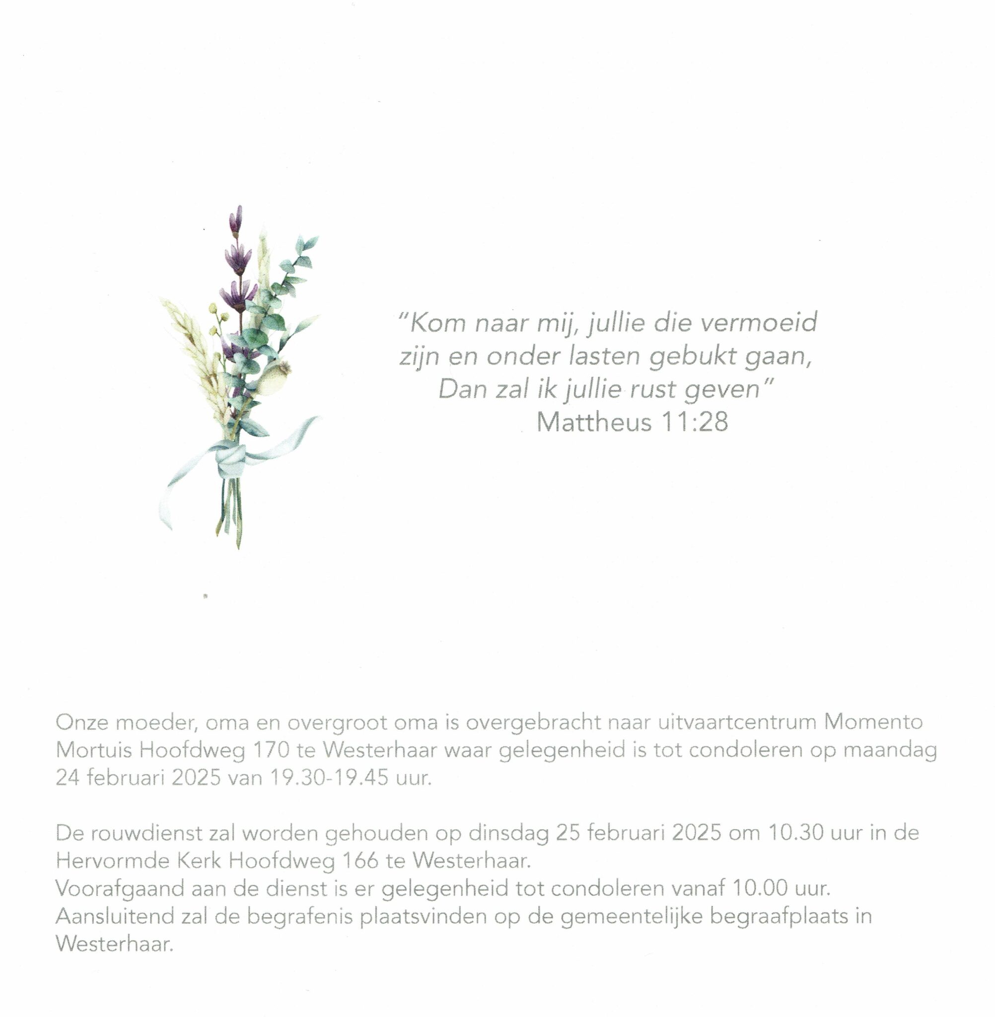 Martha Schutte – Vos – De laatste eer Westerhaar